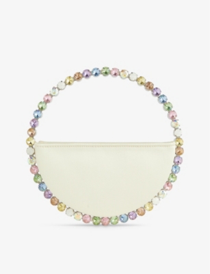 L'alingi Lalingi Womens Cream Eternity Crystal-embellished Satin Clutch ...
