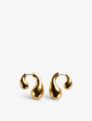 BOTTEGA VENETA - Drop 18ct yellow gold-plated sterling-silver earrings ...