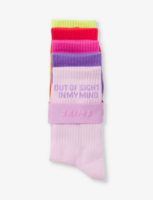 SKIMS - Valentine’s Day slogan-intarsia ribbed stretch cotton-blend ...