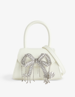 SELF-PORTRAIT - Bow micro leather top-handle bag | Selfridges.com