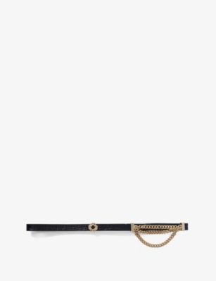 MAJE - Logo-buckle chain leather belt | Selfridges.com
