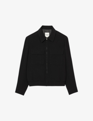 SANDRO - Patch-pocket woven blouson jacket | Selfridges.com