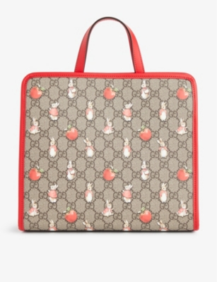GUCCI - Kids' Gucci x Peter Rabbit monogram-pattern canvas tote bag ...