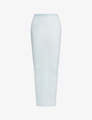 ALAIA - High-rise semi-sheer knitted midi dress | Selfridges.com