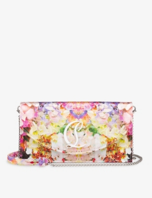 CHRISTIAN LOUBOUTIN - Loubi54 floral-pattern satin clutch bag ...