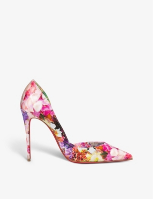 CHRISTIAN LOUBOUTIN - Iriza 100 floral-pattern satin courts ...