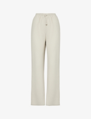 ADANOLA - Waffle-texture straight-leg stretch-woven jogging bottoms ...