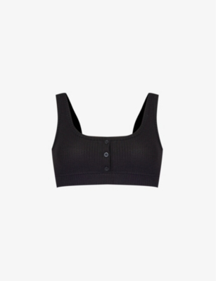 ADANOLA - Waffle scoop-neck stretch-woven bra | Selfridges.com