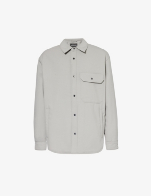 Emporio Armani Mens Neutral Gray Regular-fit Long-sleeve Stretch-woven ...