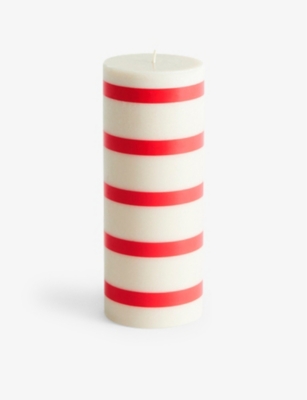 HAY - Check-pattern medium wax column candle 20cm | Selfridges.com