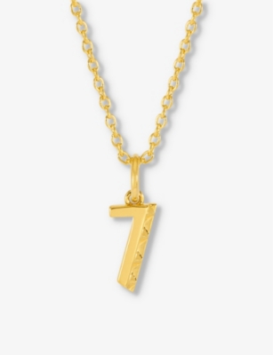 - Symbolic Number Seven 22K 镀黄金纯银吊坠项链 | Selfridges.com