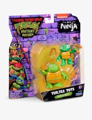TMNT - Mutant Mayhem Turtle Tots Michelangelo and Raphael toy figurines ...