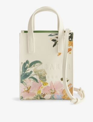 TED BAKER - Meaidon floral-print nano faux-leather tote bag ...