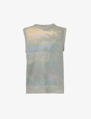 HIGHSNOBIETY - Landscape V-neck wool-blend vest | Selfridges.com