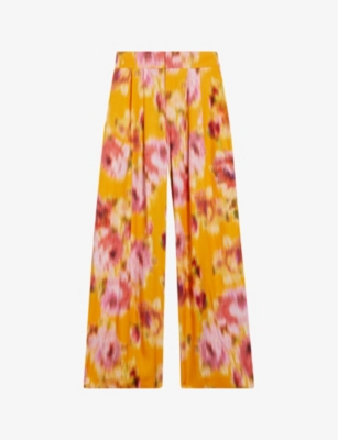 TED BAKER - Hitako wide-leg high-rise woven trousers | Selfridges.com