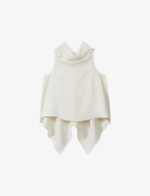 REISS - Simone drape woven top | Selfridges.com