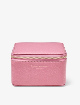 ASPINAL OF LONDON - Travel pebble leather watch and ring box ...