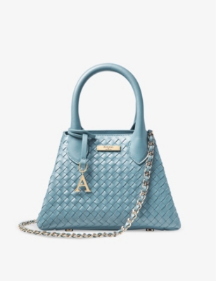 ASPINAL OF LONDON - Paris logo-embellished woven-leather cross-body bag ...