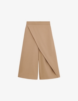 LOEWE - Wrap-over wide-leg mid-rise cotton-blend cropped trousers ...