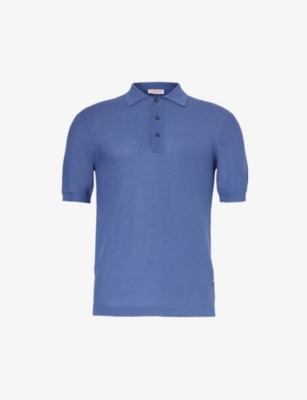 Orlebar Brown Mens Springfield Blue Maranon Regular-fit Cotton Polo ...