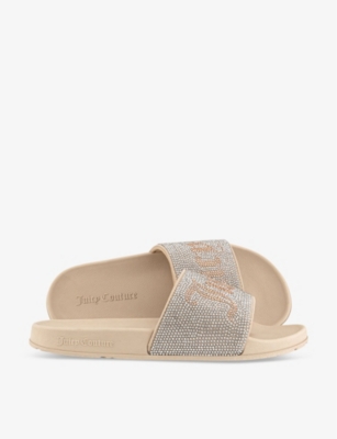 JUICY COUTURE - Donna diamante-embellished rubber sliders | Selfridges.com
