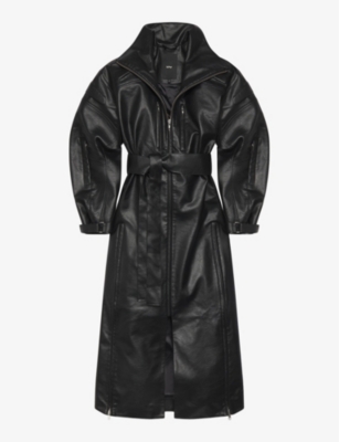 KHY - High-neck belted faux-leather jacket | Selfridges.com