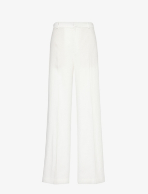 POLO RALPH LAUREN - Pressed-crease wide-leg high-rise linen trousers ...