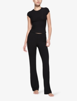 SKIMS - Dolce & Gabbana x SKIMS logo-patch cropped stretch-cotton top ...