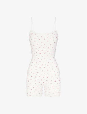 SKIMS - Soft Lounge floral-print sleeveless stretch-woven body ...