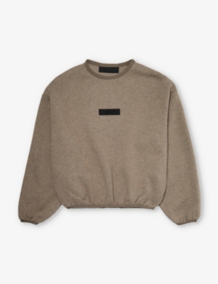FEAR OF GOD ESSENTIALS - Crewneck rubberised-branding cotton-blend ...