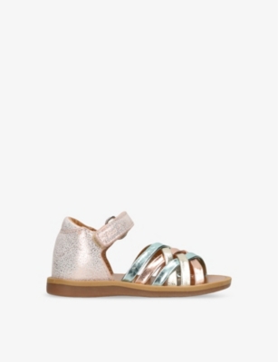 POM D'API - Kids' Poppy Lux multi-strap flat leather sandals ...