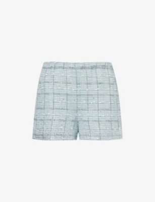 AMIRI - Bouclé-texture mid-rise cotton-blend shorts | Selfridges.com