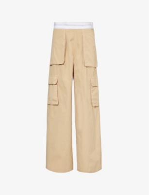ALEXANDER WANG - Rave branded-waistband mid-rise cotton cargo trousers ...