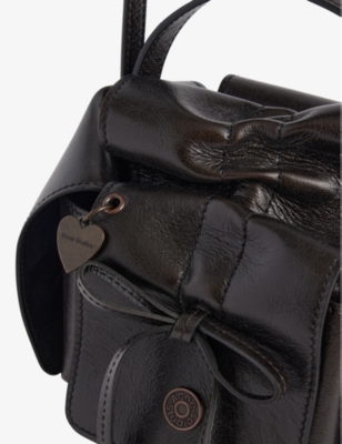 ACNE STUDIOS - Bow-embellished multi-pocket leather shoulder bag ...