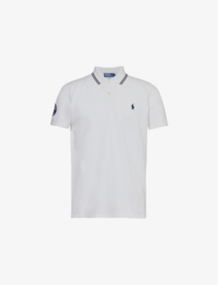 POLO RALPH LAUREN - Polo Ralph Lauren x Wimbledon brand-embroidered brand-patch cotton-piqué ...