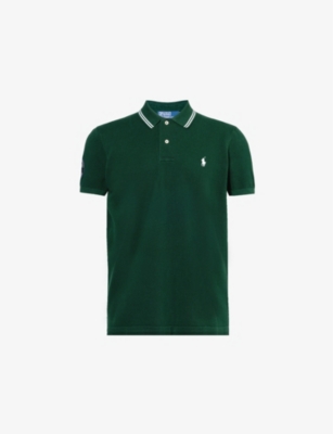 POLO RALPH LAUREN - Polo Ralph Lauren x Wimbledon brand-embroidered cotton-piqué polo shirt ...