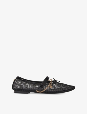 MAJE - Chain-embellished mesh ballet flats | Selfridges.com