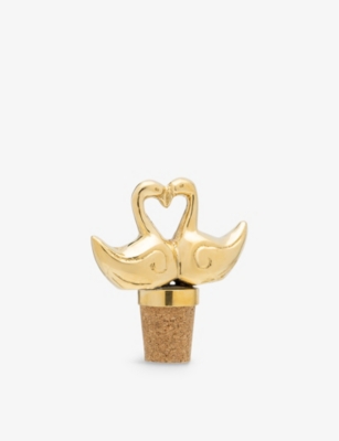 ANNA + NINA - Lovey Dovey brass and cork bottle stopper 6.8cm ...