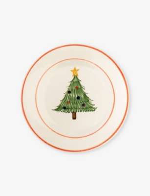 ANNA + NINA - Christmas tree terracotta breakfast plate 22 x 22cm ...