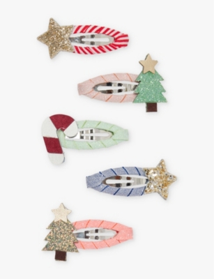 MIMI & LULA - Xmas Mini pack of five hair clips | Selfridges.com