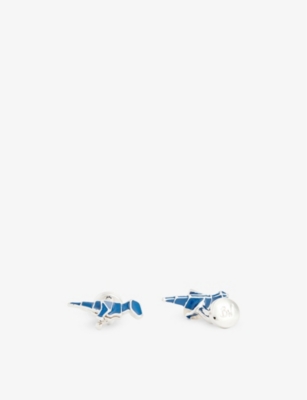 BABETTE WASSERMAN LONDON - Dinosaur rhodium-plated metal cufflinks ...