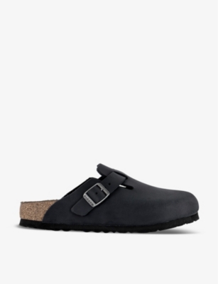 BIRKENSTOCK - Boston buckle-embellished leather clogs | Selfridges.com