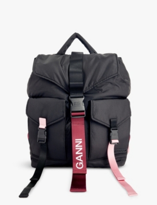 GANNI - Branded top-handle recycled-polyester backpack | Selfridges.com