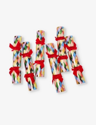 SELFRIDGES EDIT - Eleanor Bowmer harlequin-pattern set of 6 Christmas ...