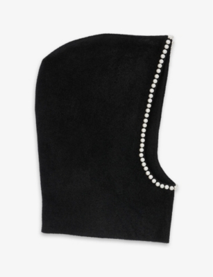 SANDRO - Pearl-embellished wool and cashmere-blend snood | Selfridges.com