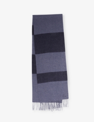 REISS - York stripe-pattern wool and cashmere-blend scarf | Selfridges.com