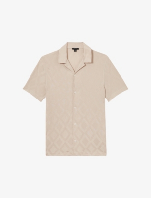 REISS - Carter geometric-jacquard regular-fit woven shirt | Selfridges.com