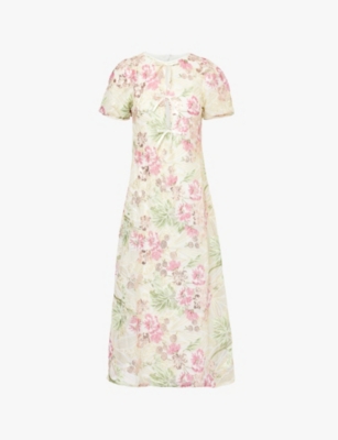 SISTER JANE - Floral sequin-embellished woven midi dress | Selfridges.com