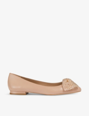 LK BENNETT - Christa bow-embellished leather ballet flats | Selfridges.com