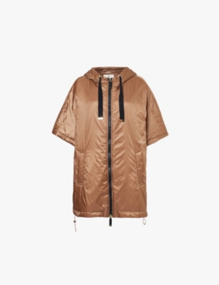 MAX MARA CUBE - Hood padded relaxed-fit shell cape | Selfridges.com